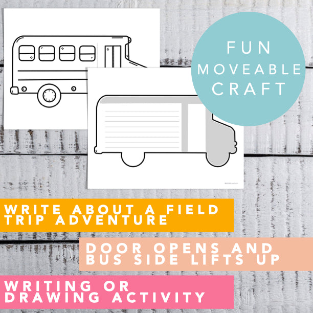 Paper School Bus Craft Back to School Craft | School Bus Coloring Page ...