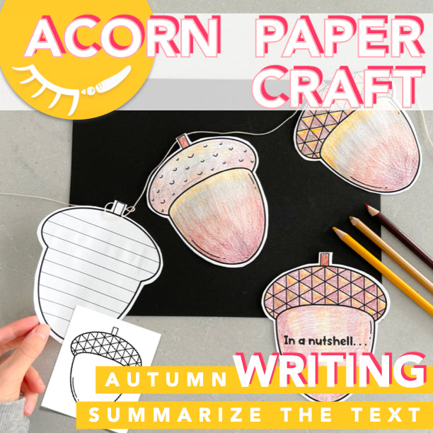 Acorn Paper Garland │ Fall Coloring Sheets Printable – Draw Calm