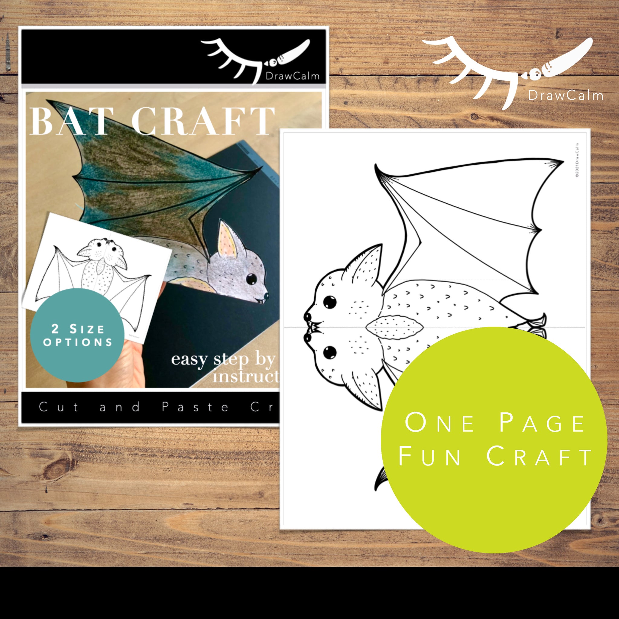 Bat Craft | Halloween Craft | Halloween Craft Printables – Draw Calm
