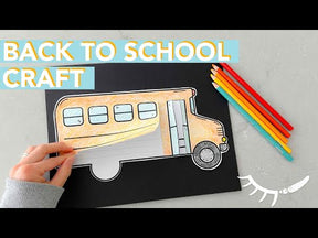 Paper School Bus Craft Back to School Craft | School Bus Coloring Page ...